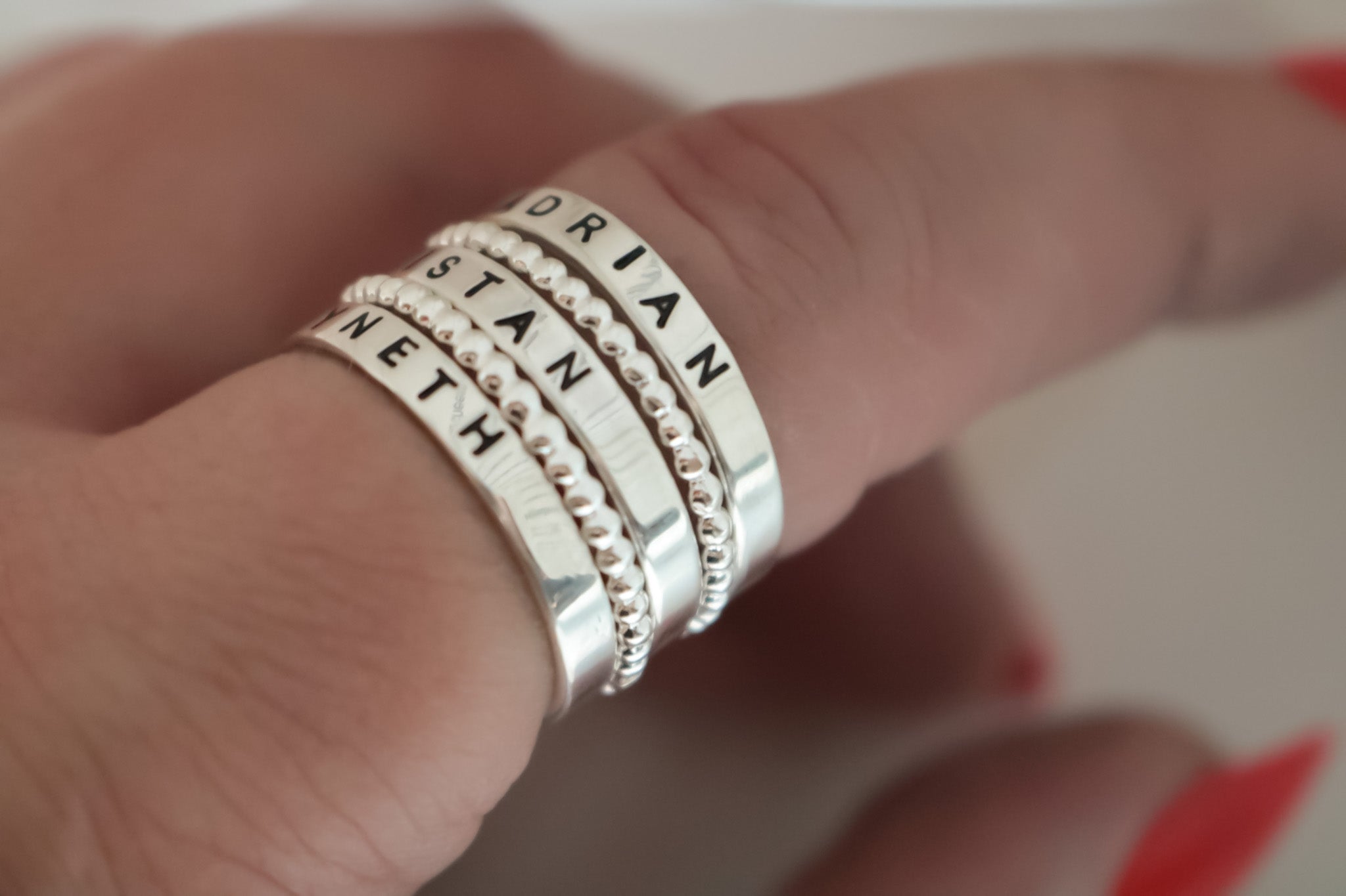 Design Your Stack | Sterling Silver Name Rings – KinMarked